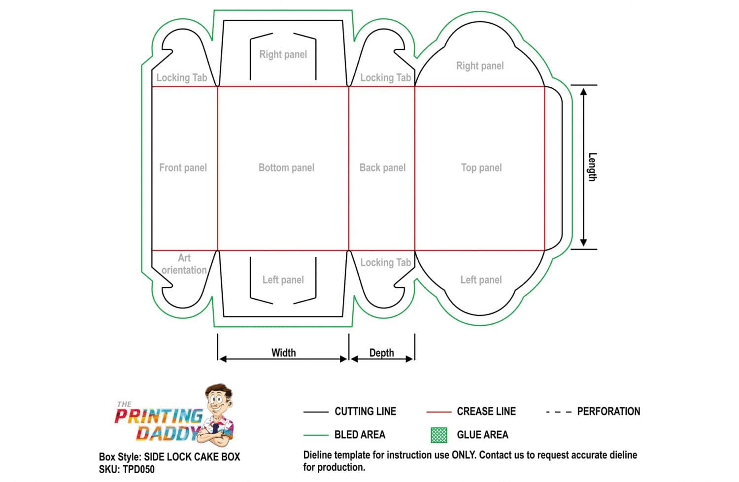 Custom Side Lock Cake Packaging Boxes | The Printing Daddy